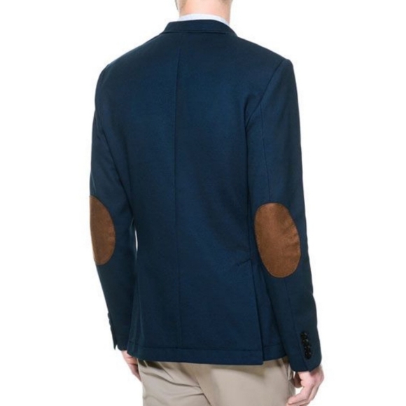Zara | Suits & Blazers | Zara Man Elbow Patch Sport Coat Navy Size 38 ...